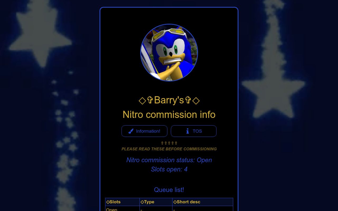 Barry's nitro commission info